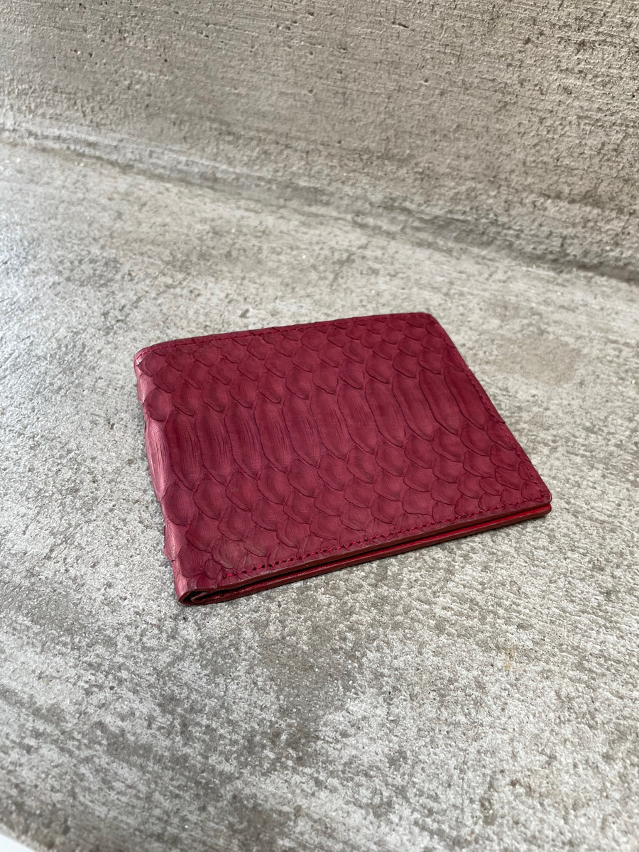 Python & Snakeskin Men's Bi-Fold Wallet - Dark Red | Urban Story ...